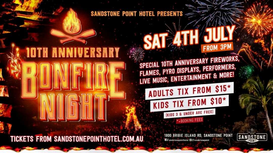 Sandstone Point 10th Anniversary Bonfire Night | Kids in Brisbane, Gold ...