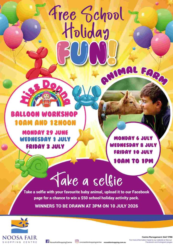 Winter School Holidays at Noosa Fair Shopping Centre | Kids in Brisbane ...